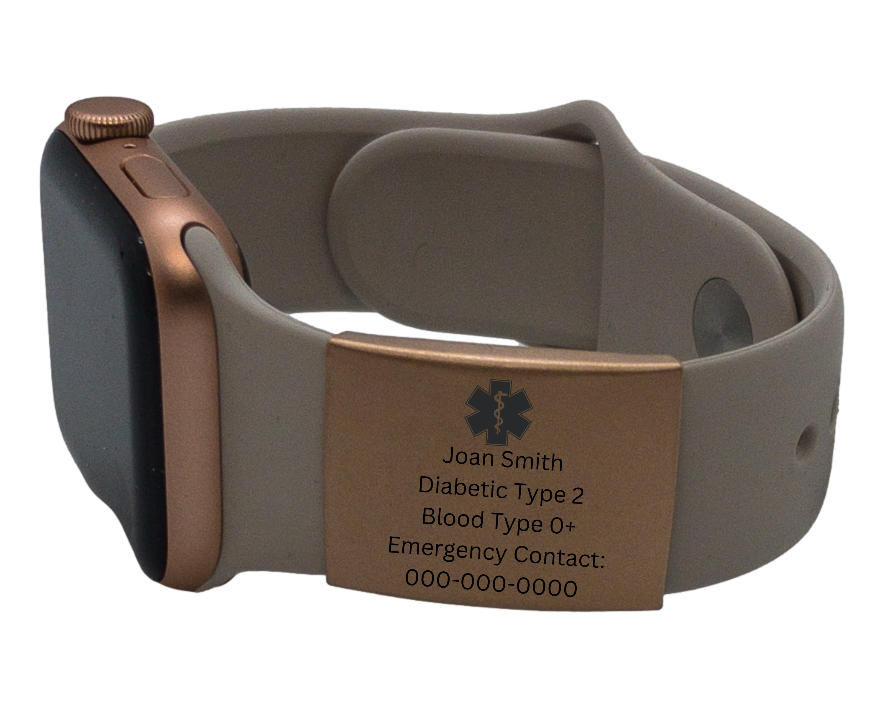 Apple Watch ID Tag | Rose Gold Color Stainless Steel | My Custom ID™